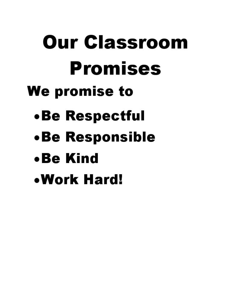 Our Classroom Promises | PDF | Language Arts & Discipline | Self ...