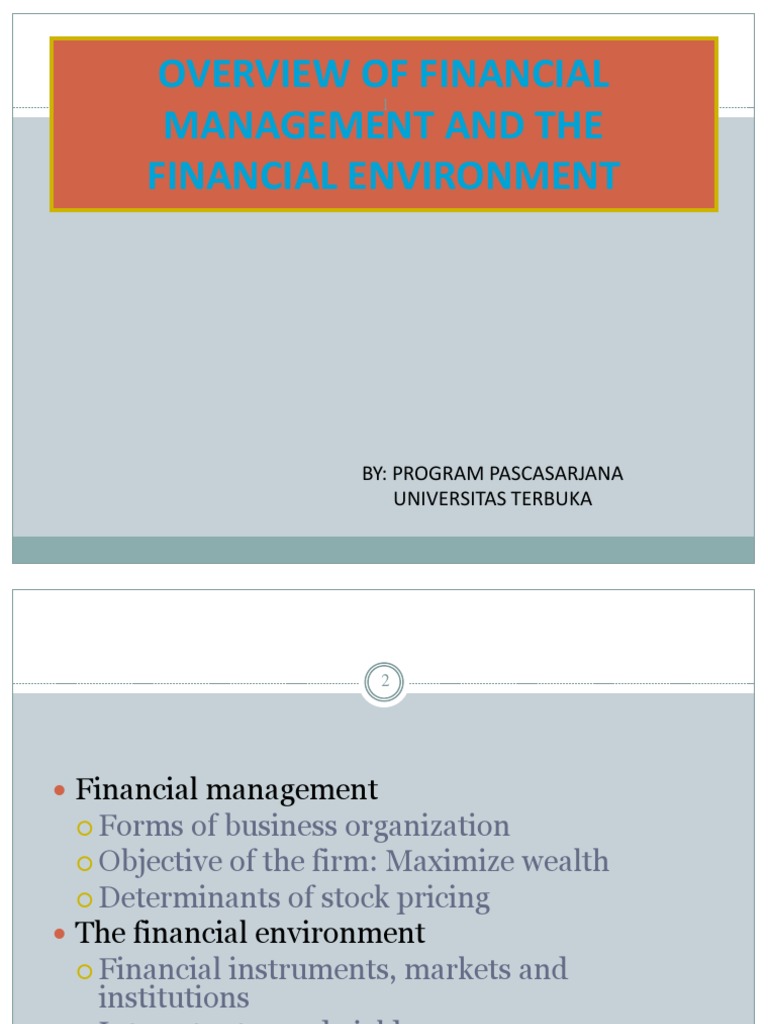 Overview of Financial Management and The Financial Environment | PDF ...