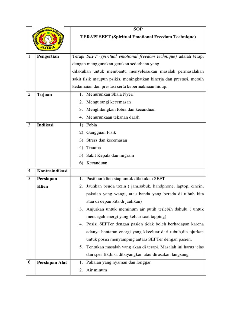 Sop Terapi Seft | PDF
