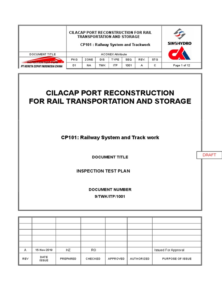 ITP.doc | Construction Management | Track (Rail Transport)