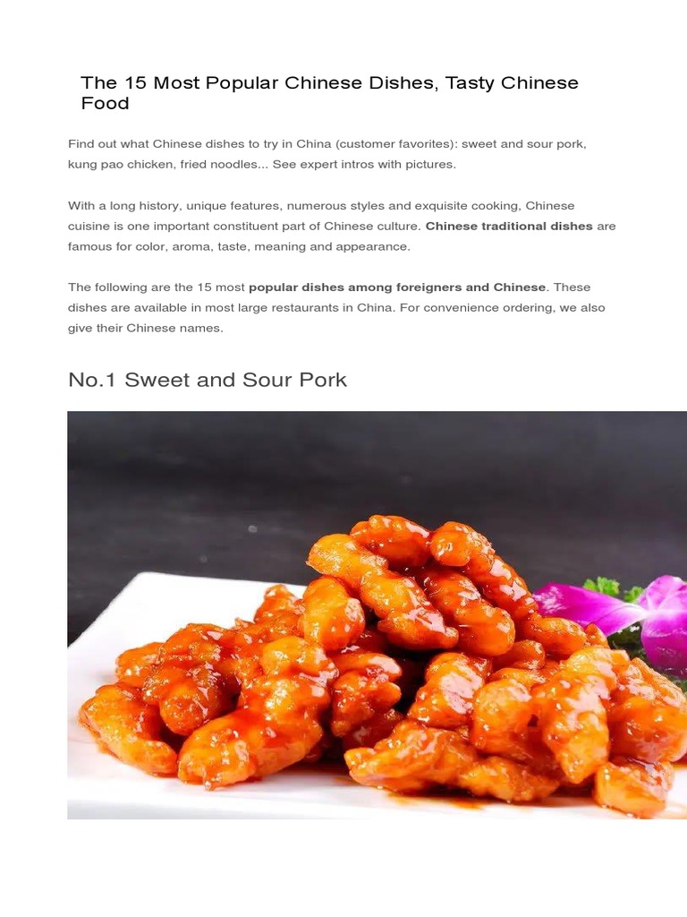 Traditional Chinese Food And Names