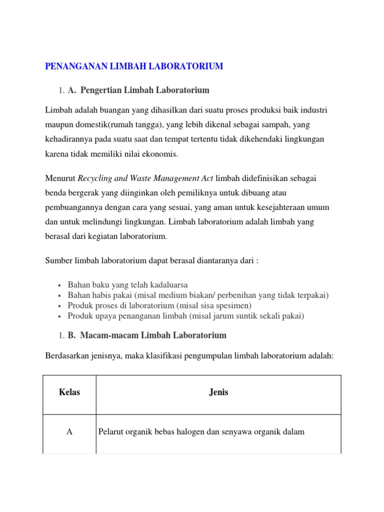 Penanganan Limbah Laboratorium | PDF | Sains & Matematika
