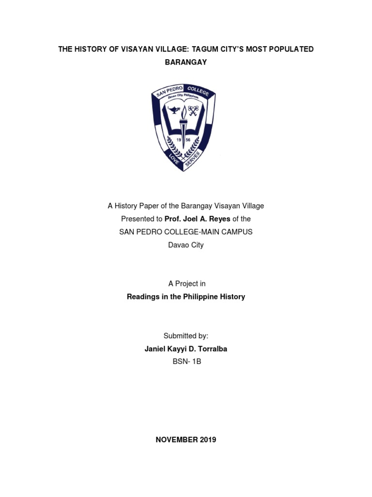 The History of Visayan Village: Tagum City'S Most Populated Barangay | PDF