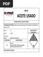 4 - Ficha de Seguridad ACEITE HIDRAULICO (Sga) | PDF