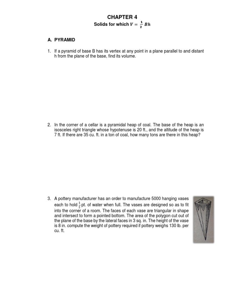 Solid Mensuration-CHAPTER 4 | PDF | Triangle | Volume