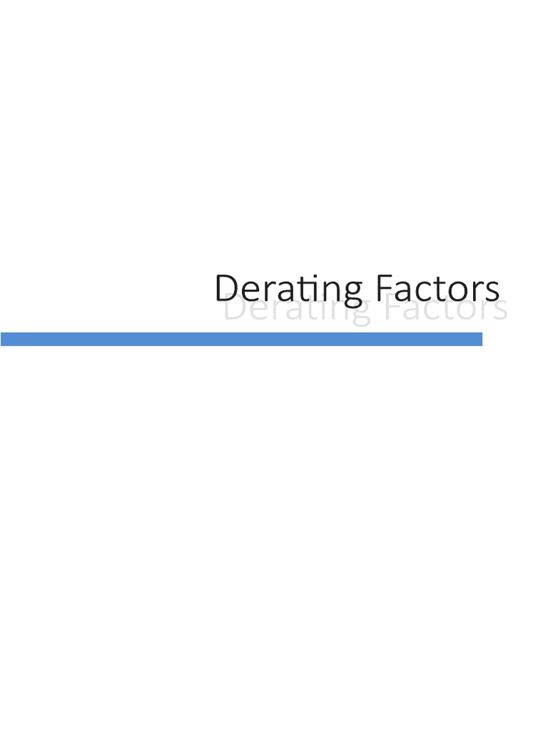 Derating Factor | PDF | Electrical Components | Building Engineering