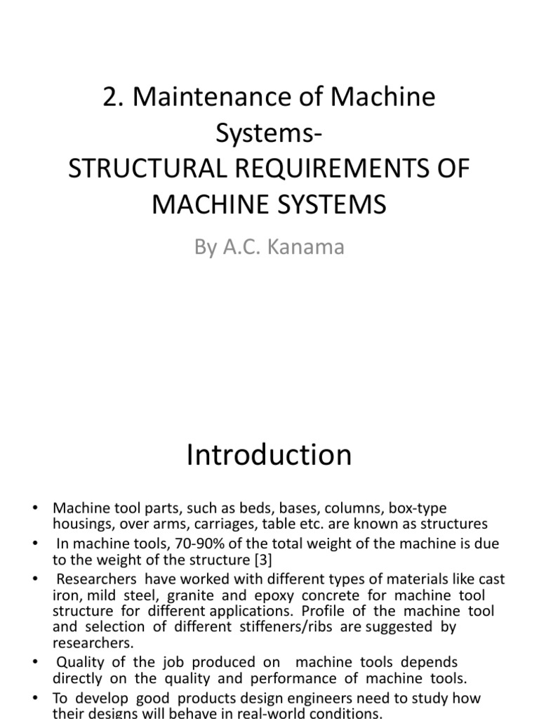 Machine Tool Structure Design Insights | PDF | Machines | Finite ...