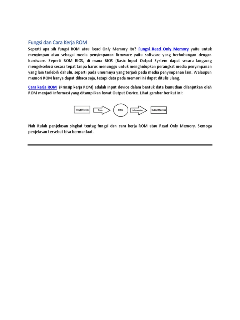 Fungsi dan Cara Kerja ROM Explained | PDF