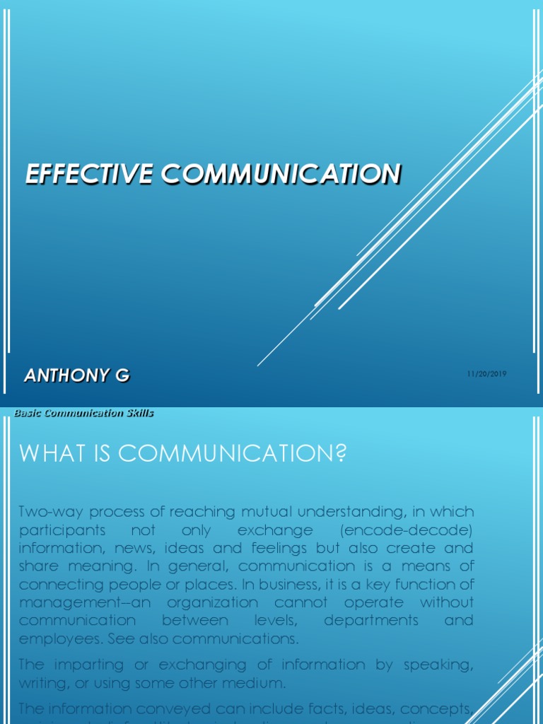 Effective Communication | PDF | Communication | Information