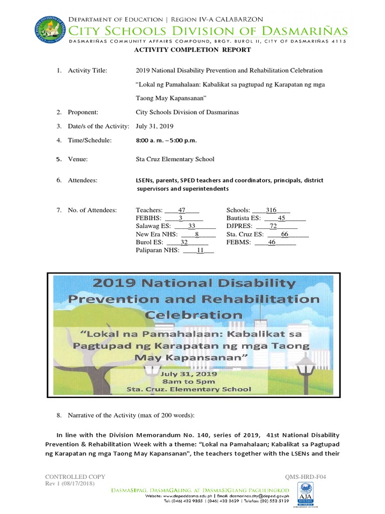 ACR Narrative On NDPR Sped Inclusion | PDF