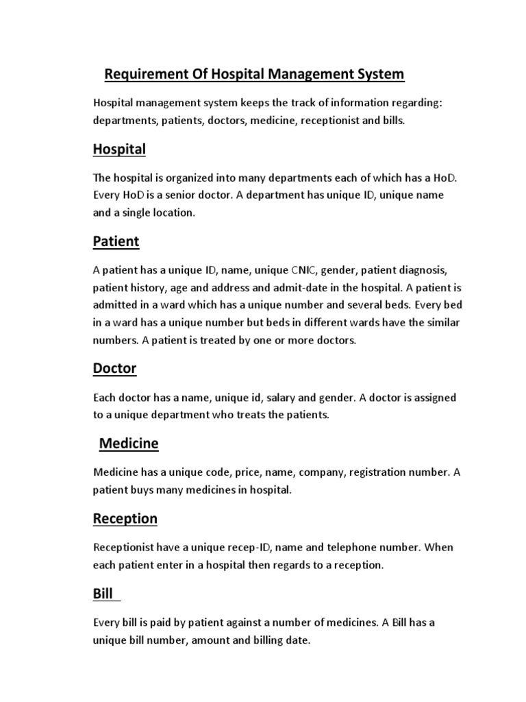 Hospital Management System | PDF