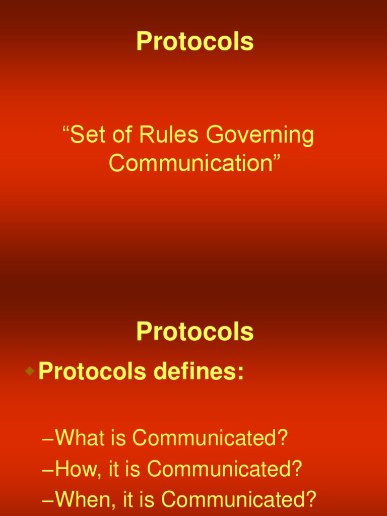 Protocols: "Set of Rules Governing Communication" | PDF | Network ...