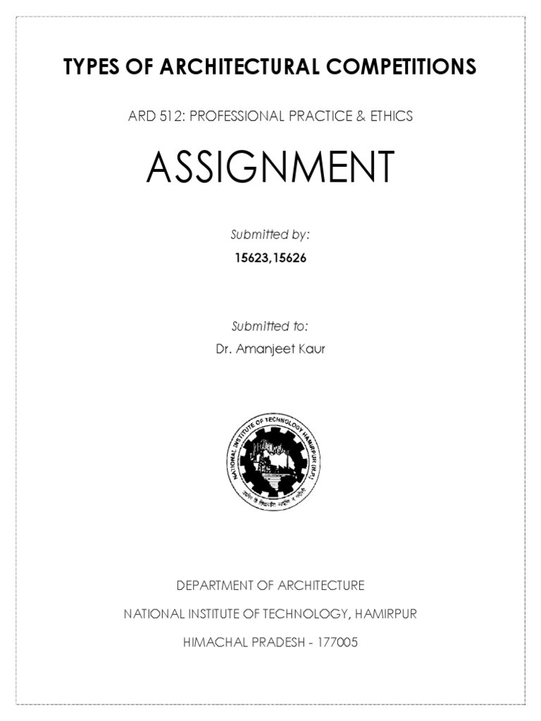 Assignment: Types of Architectural Competitions | PDF | Competition ...