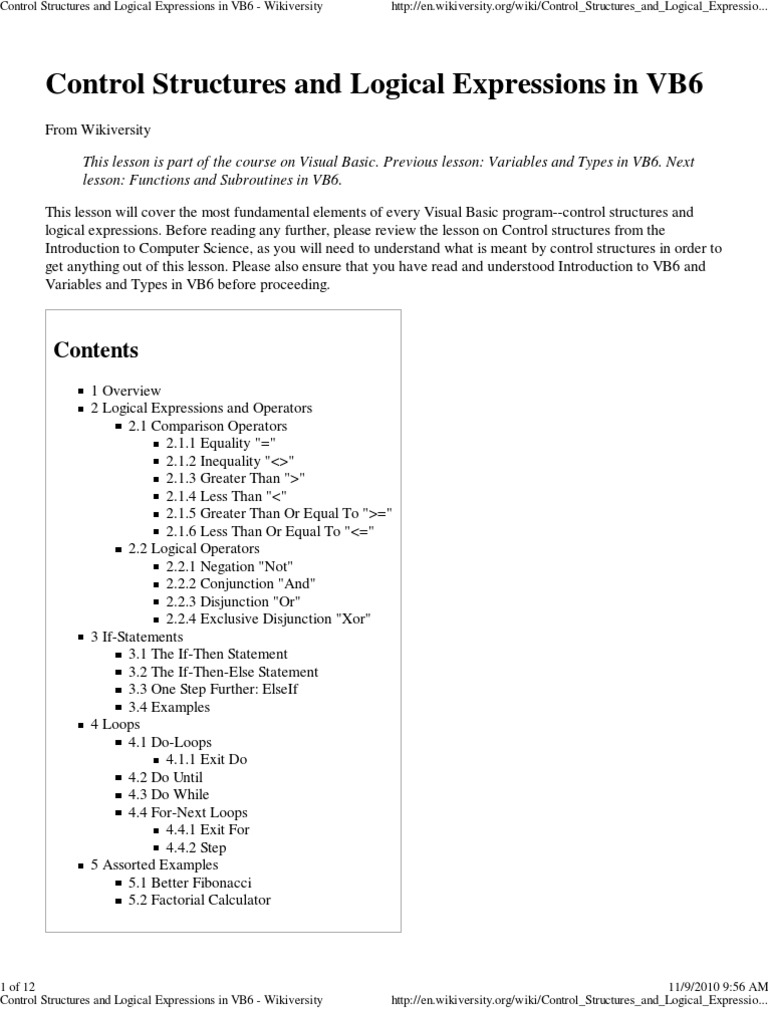 Control Structures and Logi.. | PDF | Boolean Data Type | Control Flow