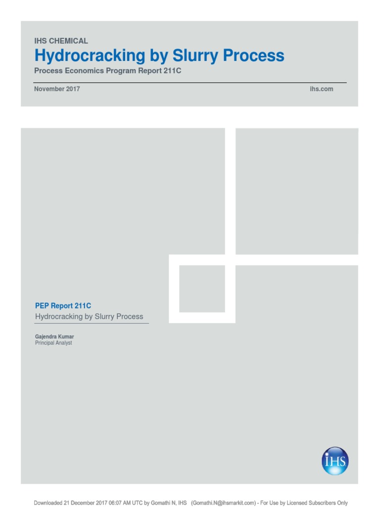 Hydrocracking by Slurry Process | PDF | Cracking (Chemistry) | Oil Refinery