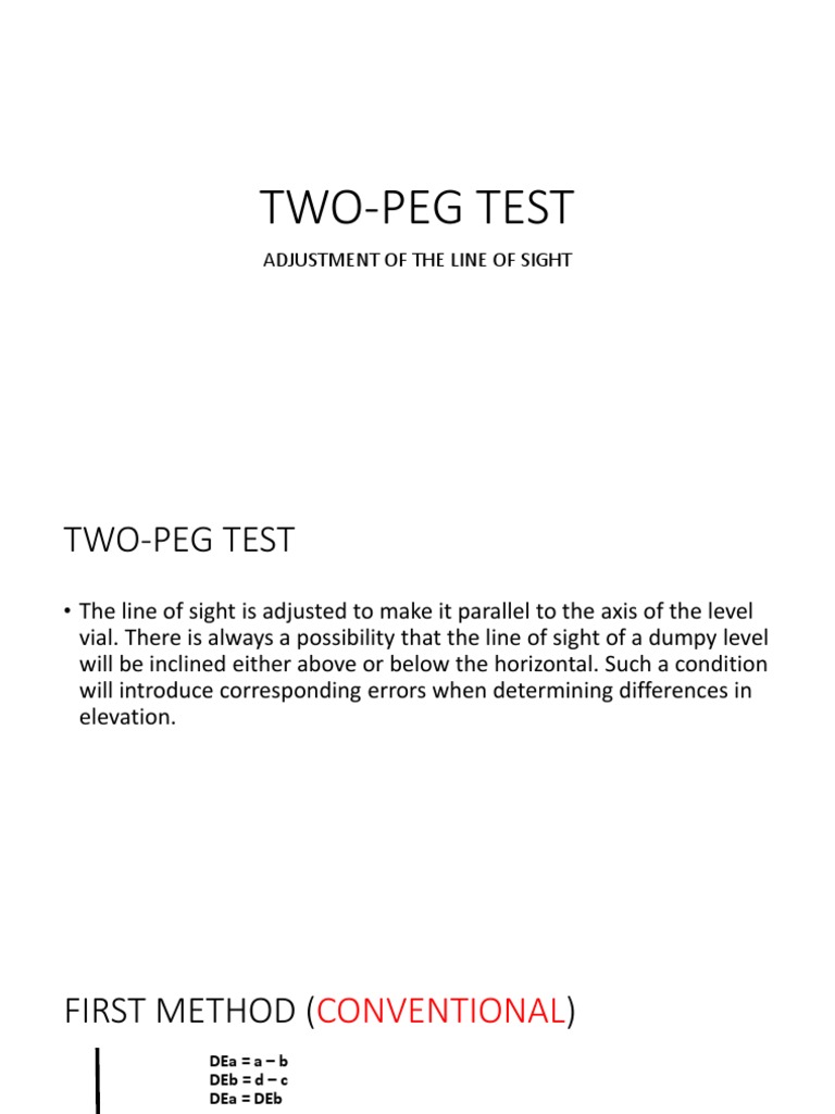 Two-Peg Test: Adjustment of The Line of Sight | PDF | Teaching ...