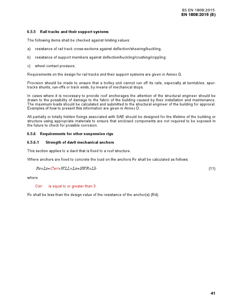 Extract From BS en 1805 2015 | PDF | Structural Engineering | Track ...
