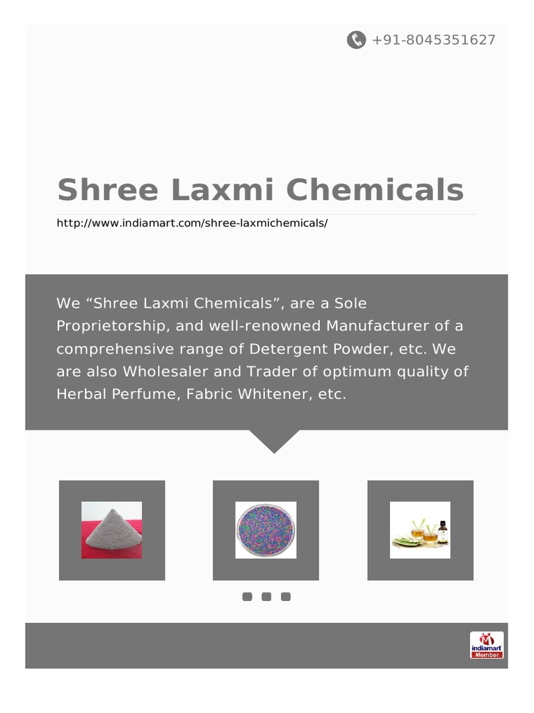 Shree Laxmi Chemicals | PDF | Materials | Products Of Chemical Industry