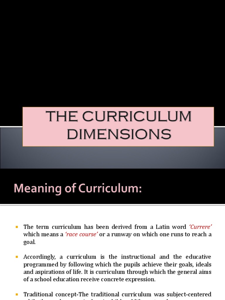 The Curriculum Dimensions | Download Free PDF | Curriculum | Teachers
