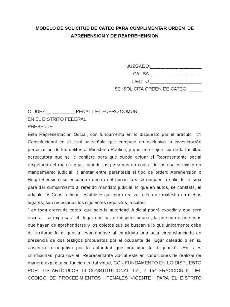 Cateo Modelo | PDF | Policía | Juez