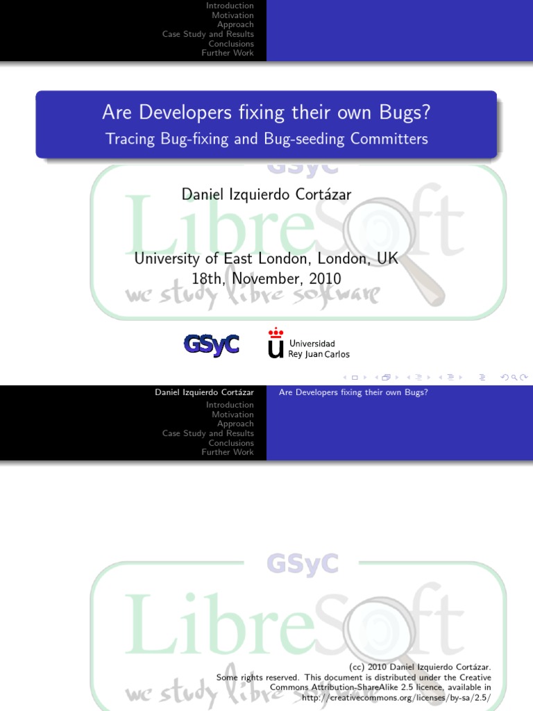 UEL-London 2010: Are Developer Fixing Their Own Bugs? | PDF | Version ...