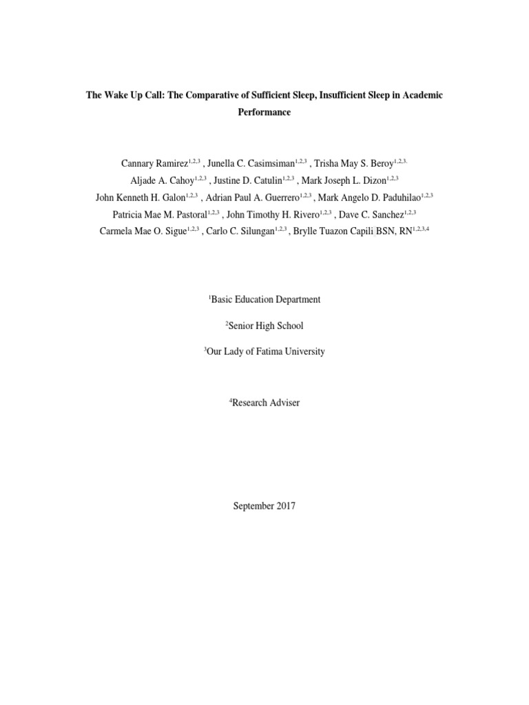 111 RX Final Final Manuscript | PDF | Sleep | P Value