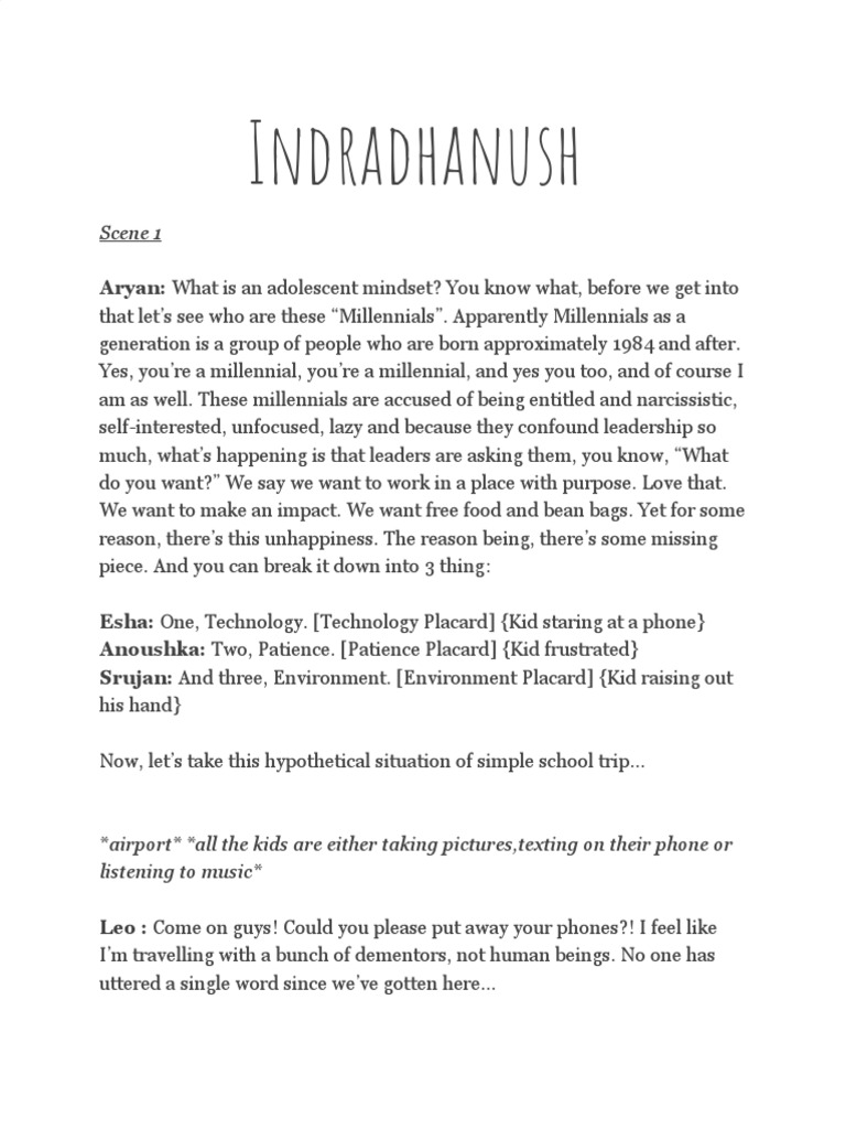 Indradhanush: Scene 1 | PDF | Language Arts & Discipline
