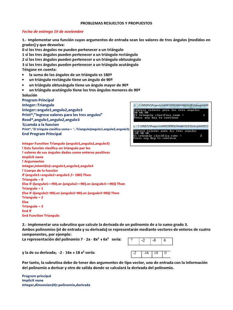 Problemas Resueltos de Subprogramas | PDF | Ecuaciones | Ecuación cuadrática