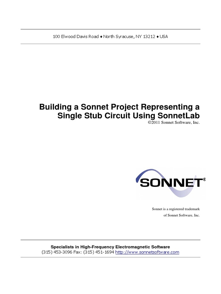 Building A Sonnet Project Representing A Single Stub Circuit Using Sonnetlab | PDF | Polygon ...