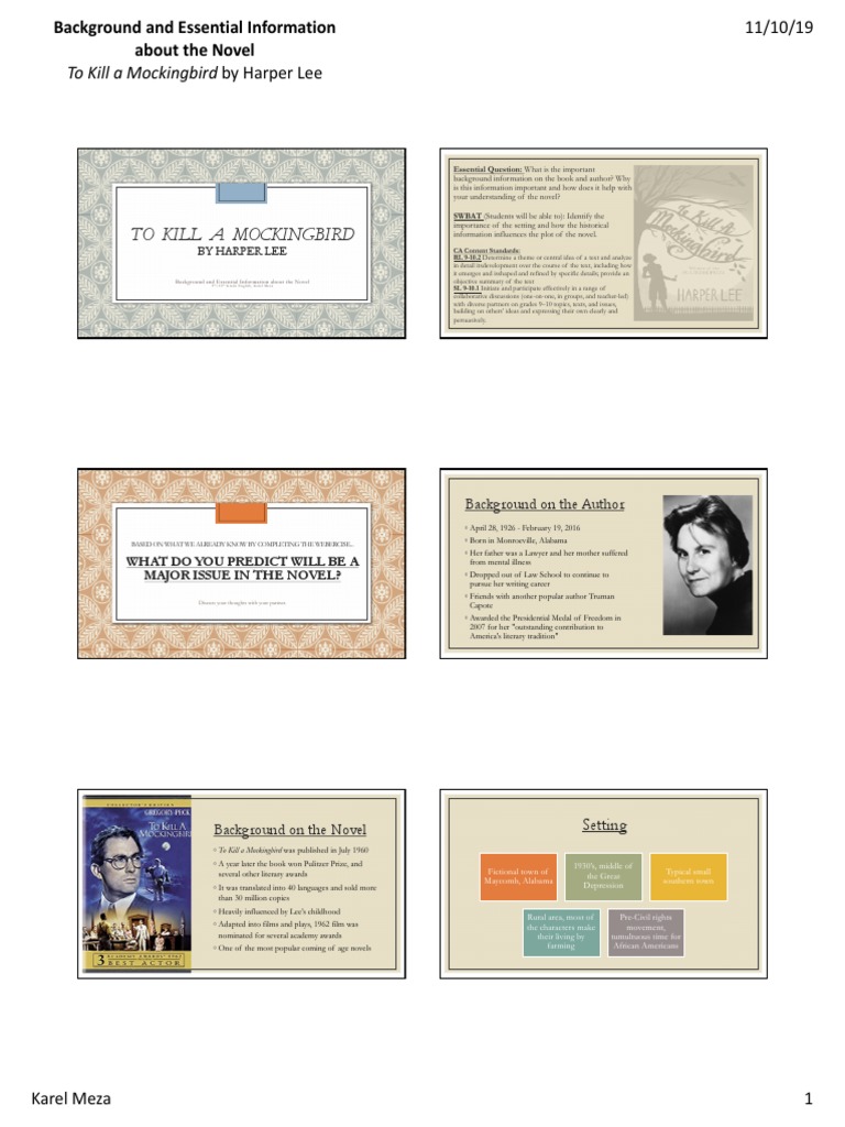 Tkab Lecture2 | PDF | To Kill A Mockingbird