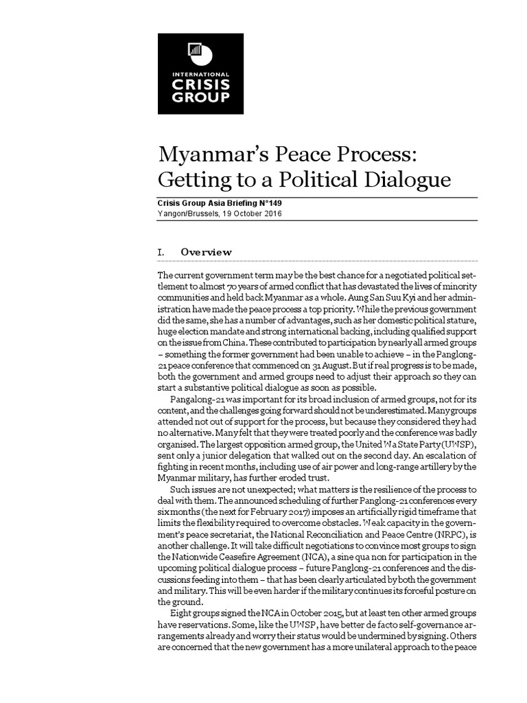 Getting To A Political Dialogue | PDF | Myanmar | International Relations