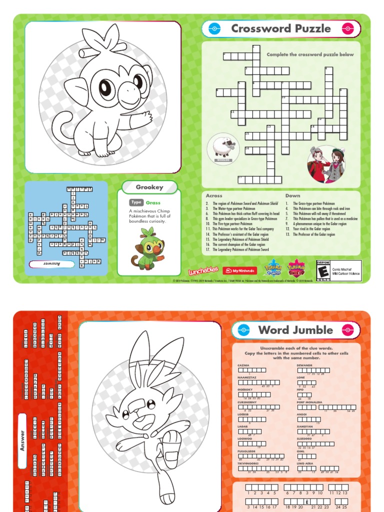 Pokemon Sword Pokemon Shield Activitysheets | PDF | Video Game ...
