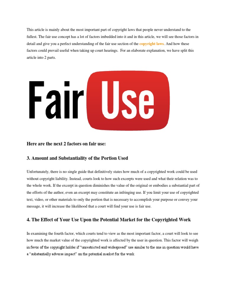 Fair Use of Copyright | PDF | Fair Use | Copyright Infringement