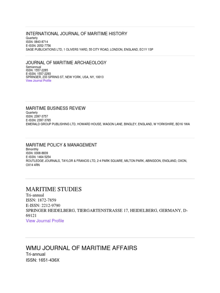 Maritime Journals | PDF