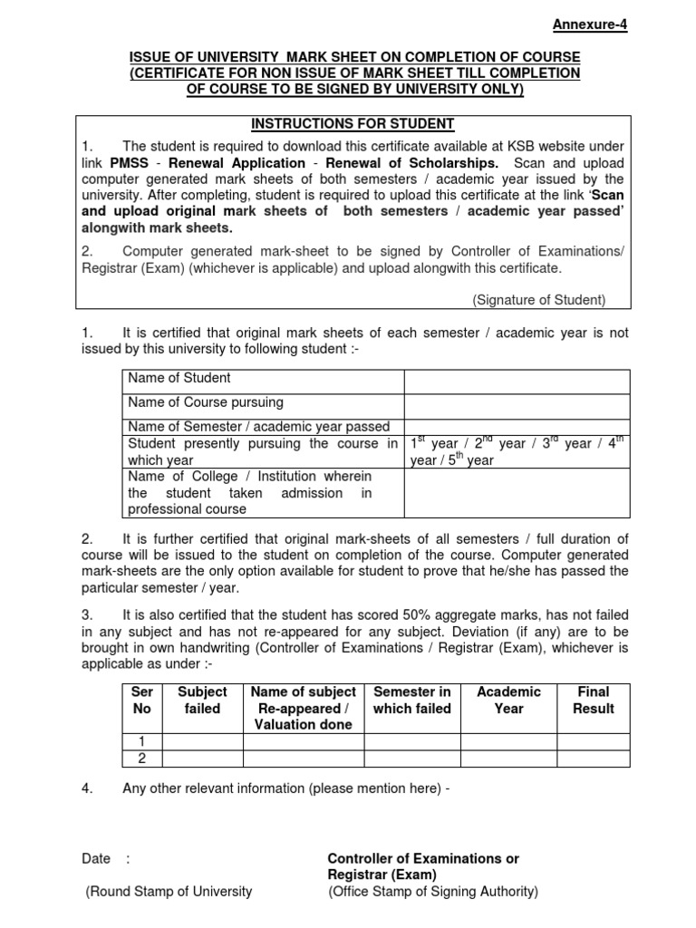 Annexure-4 CertificatefromUniversity PDF | PDF | Academic Term | Test ...