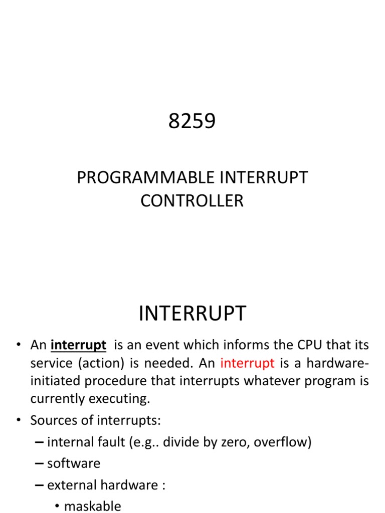 8259 Programmable Interrupt Controller Guide | PDF | Operating System Technology | Office Equipment