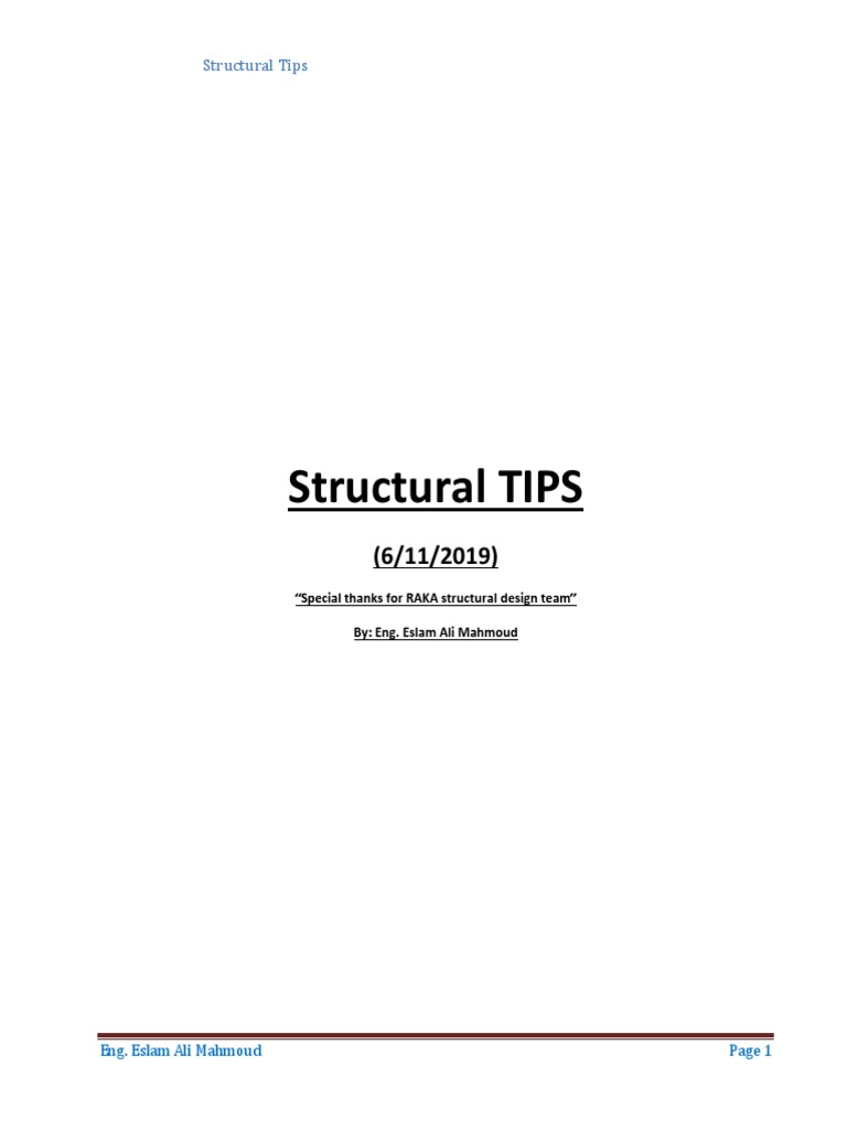 Structural Tips | PDF | Beam (Structure) | Column