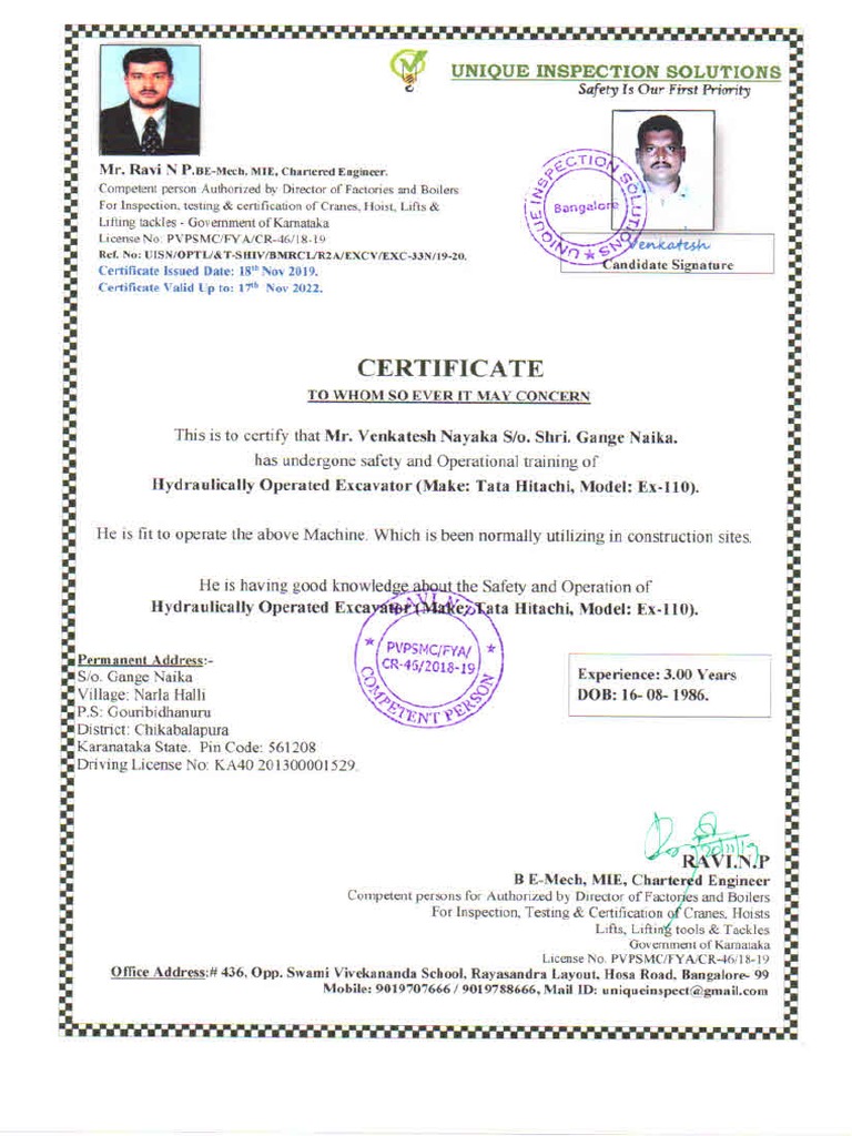 Tata Hitachi-Ex110 | PDF