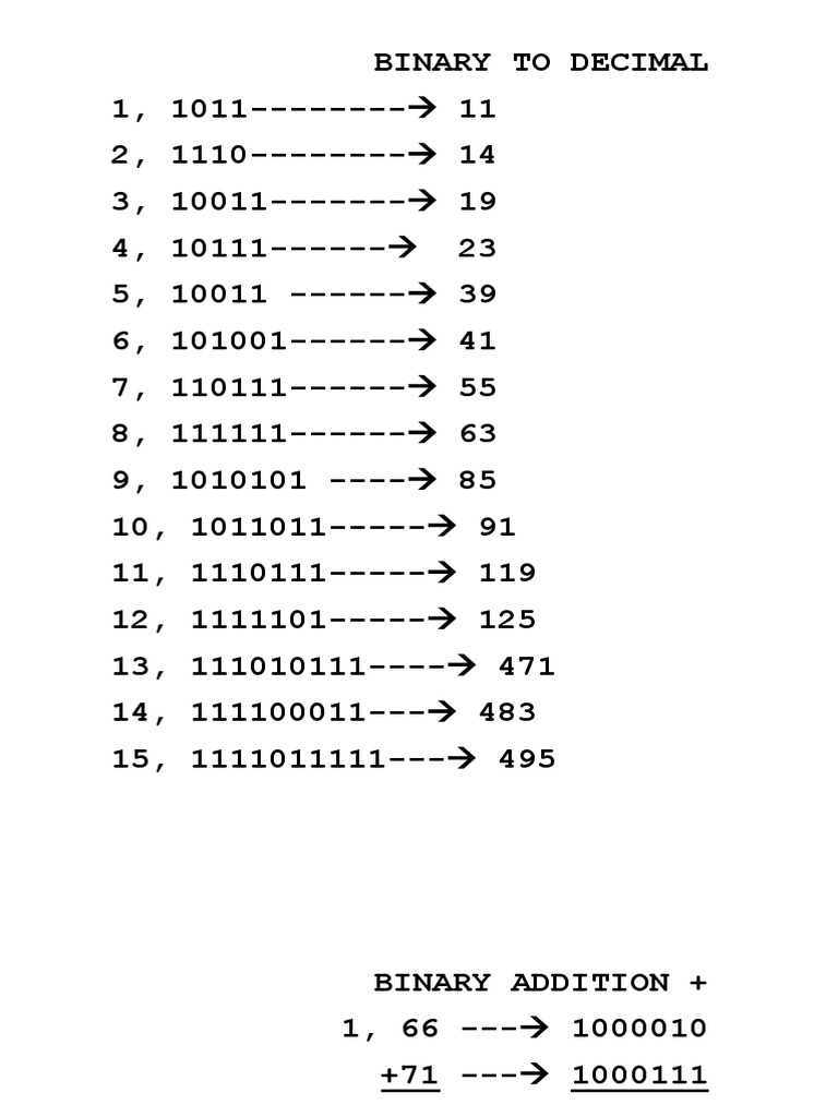 Binary To Decimal | PDF | Computer Architecture | Computing