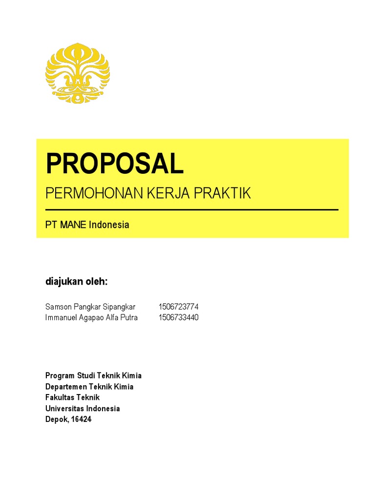 Proposal Mane Indonesia | PDF