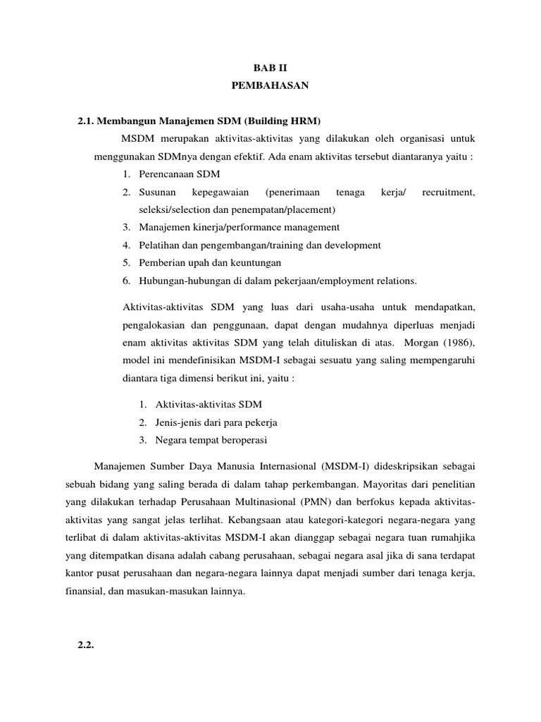 Makalah Fungsi MSDM Dalam Konteks Internasional | PDF | Bisnis | Pengembangan Diri