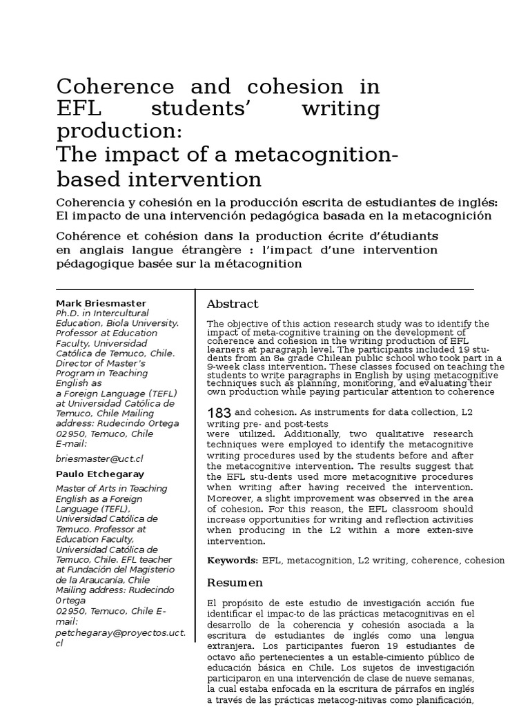 Efl Student Writing | PDF | English As A Second Or Foreign Language ...