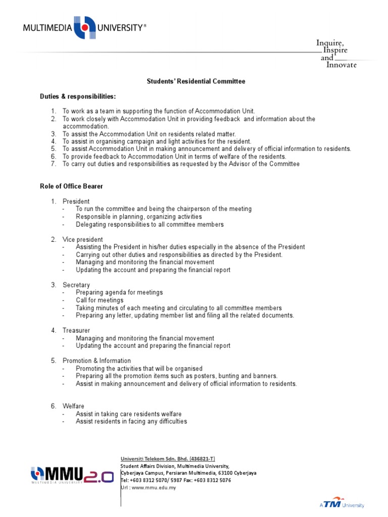 Student Residential Committee Guide | PDF | Government