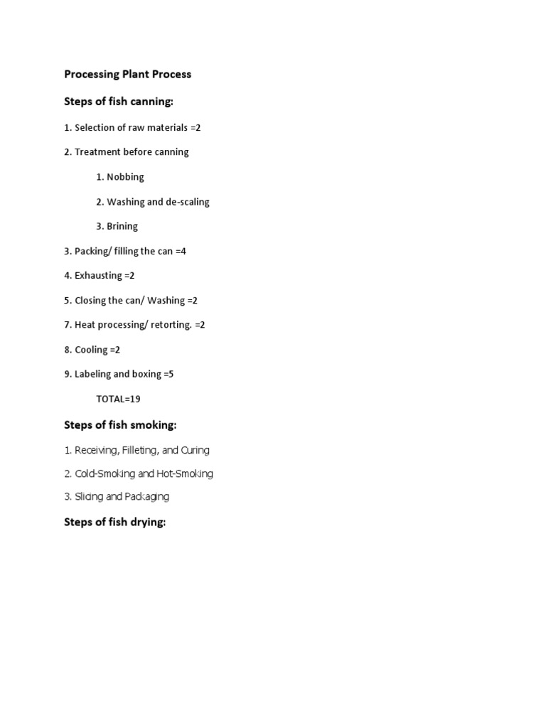 Fish Canning Process Overview | PDF