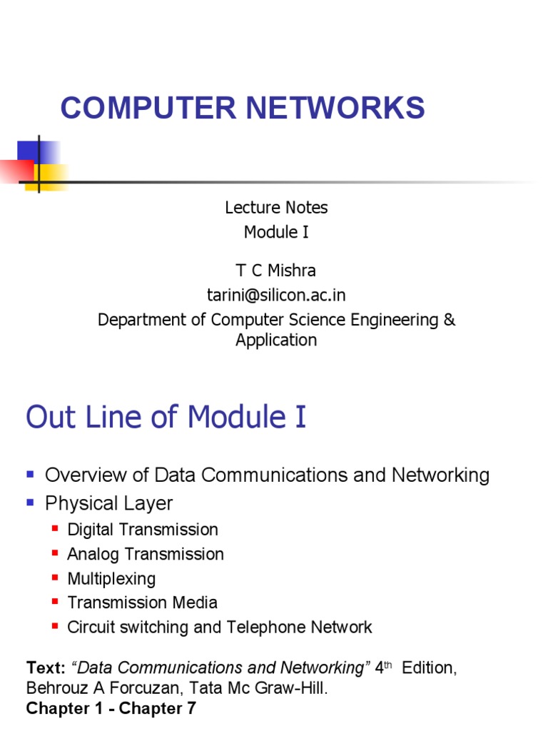 Computer Networks: Lecture Notes | PDF | Modulation | Network Topology
