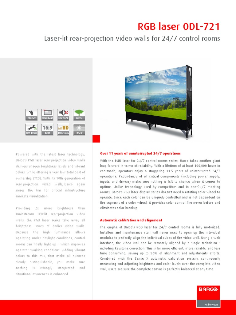 Barco's RGB Laser Rear-Projection Video Wall Series for 24/7 Control ...