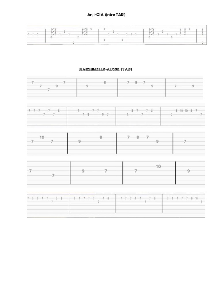 Mello Marsh Intro Tab Guide | PDF