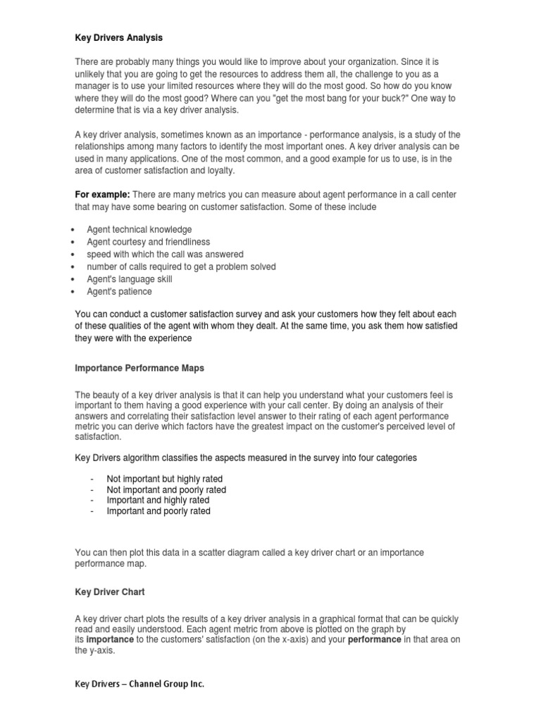 Key Driver Analysis for Customer Insights | PDF | Customer Satisfaction ...
