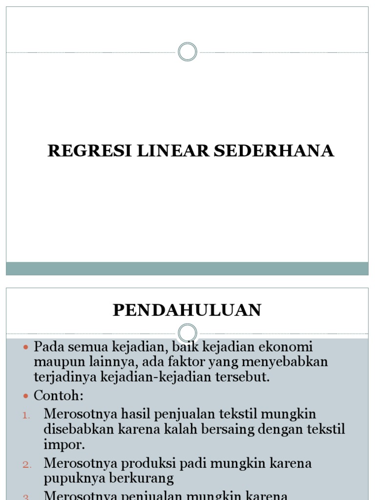 Regresi Linear Sederhana | PDF