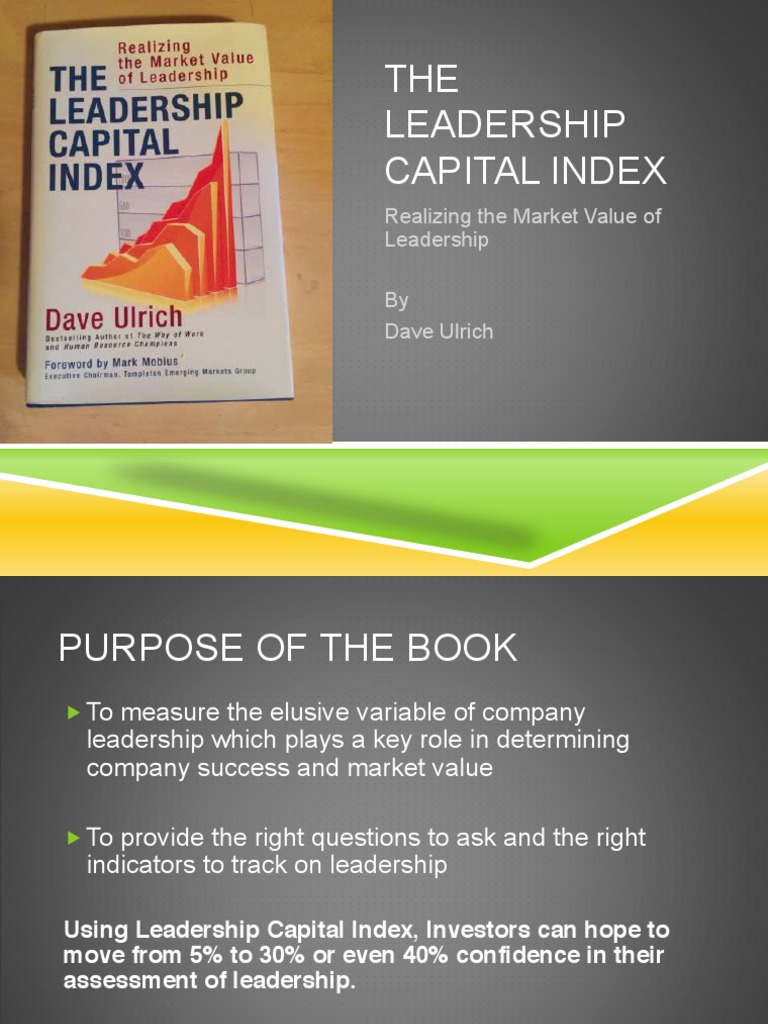 THE Leadership Capital Index: Realizing The Market Value of Leadership ...